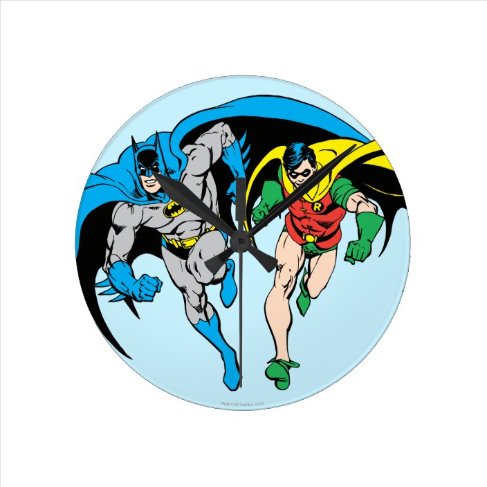Batman & Robin Round Clock | Zazzle.com