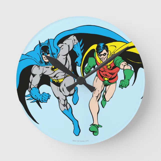 Batman & Robin Round Clock | Zazzle