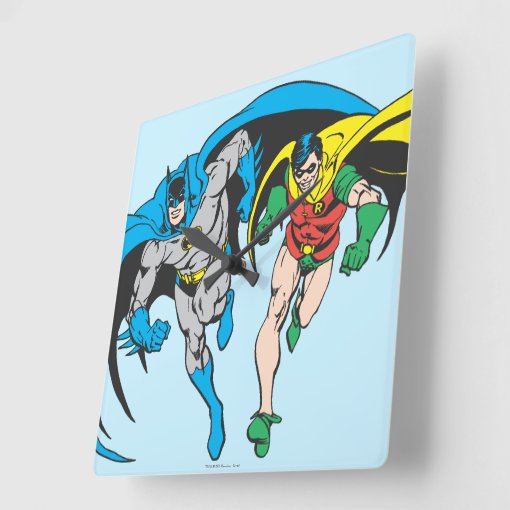 Batman & Robin Square Wall Clock | Zazzle