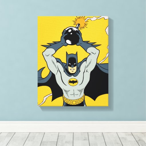 Batman Running With Bomb Canvas Print | Zazzle