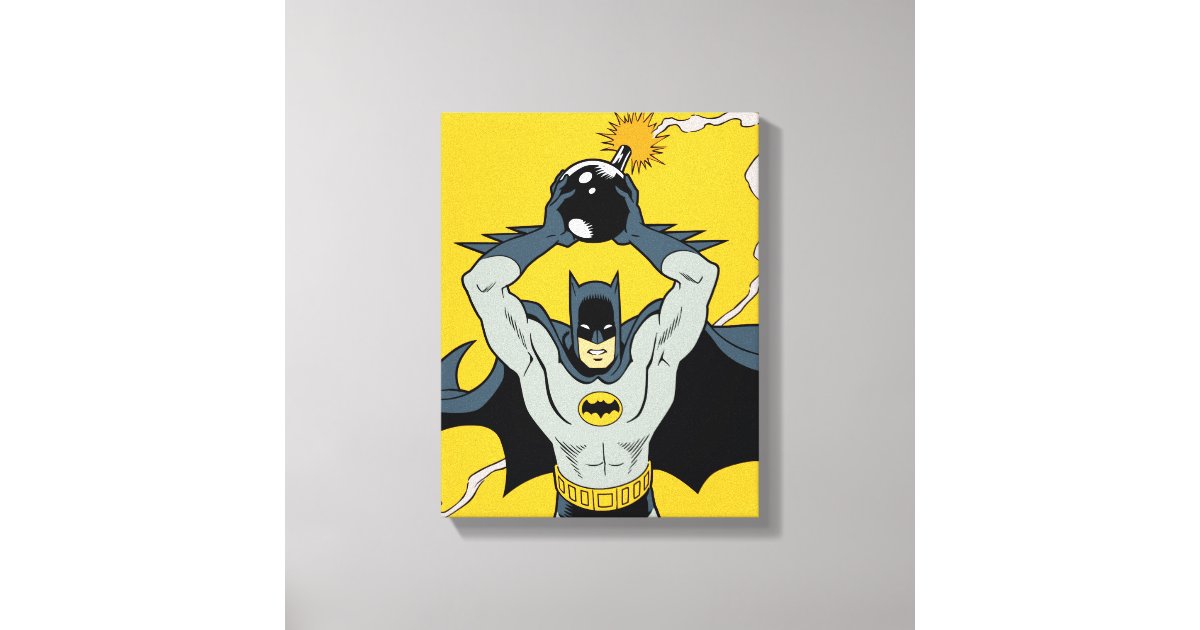 Batman Running With Bomb Canvas Print | Zazzle