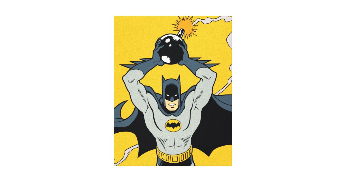 Batman Running With Bomb Canvas Print | Zazzle