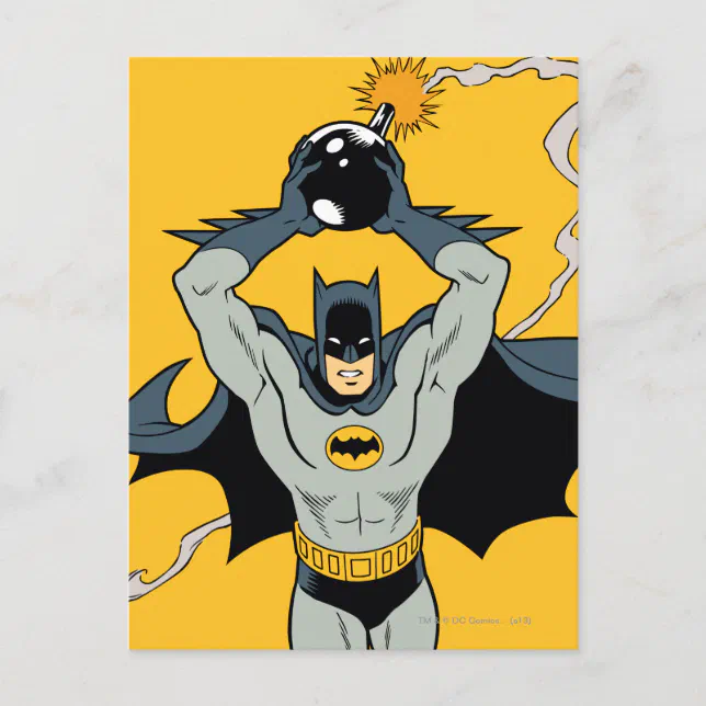 Batman Running With Bomb Postcard | Zazzle