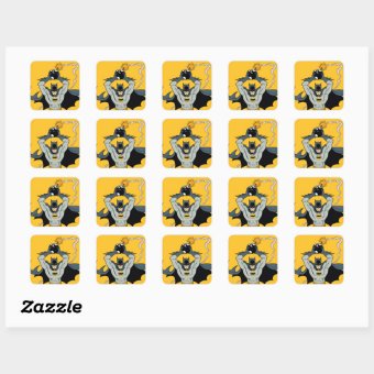 Batman Running With Bomb Square Sticker | Zazzle