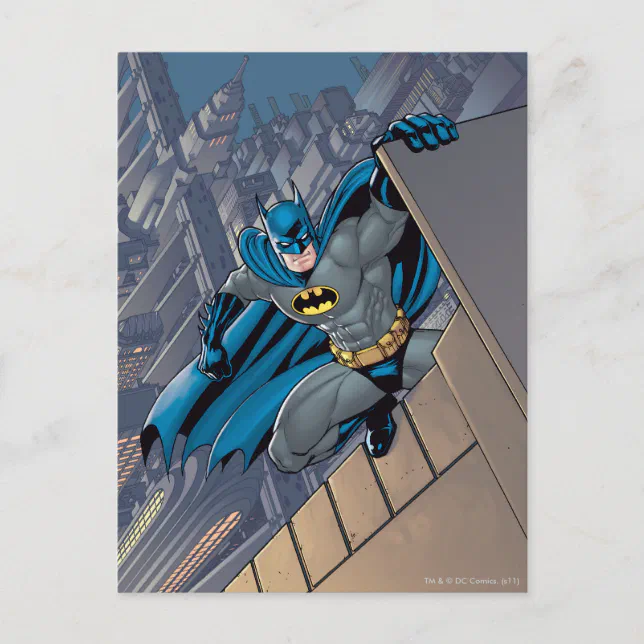 Batman Scenes - Hanging From Ledge Postcard | Zazzle