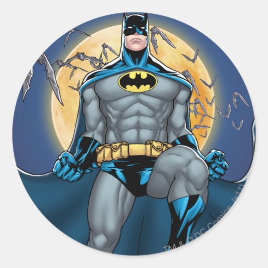 Batman Scenes - Moon Front View Classic Round Sticker | Zazzle.com