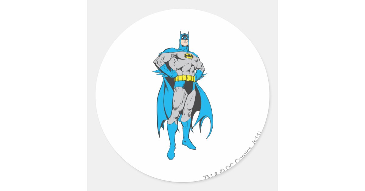 Batman Stands Classic Round Sticker | Zazzle