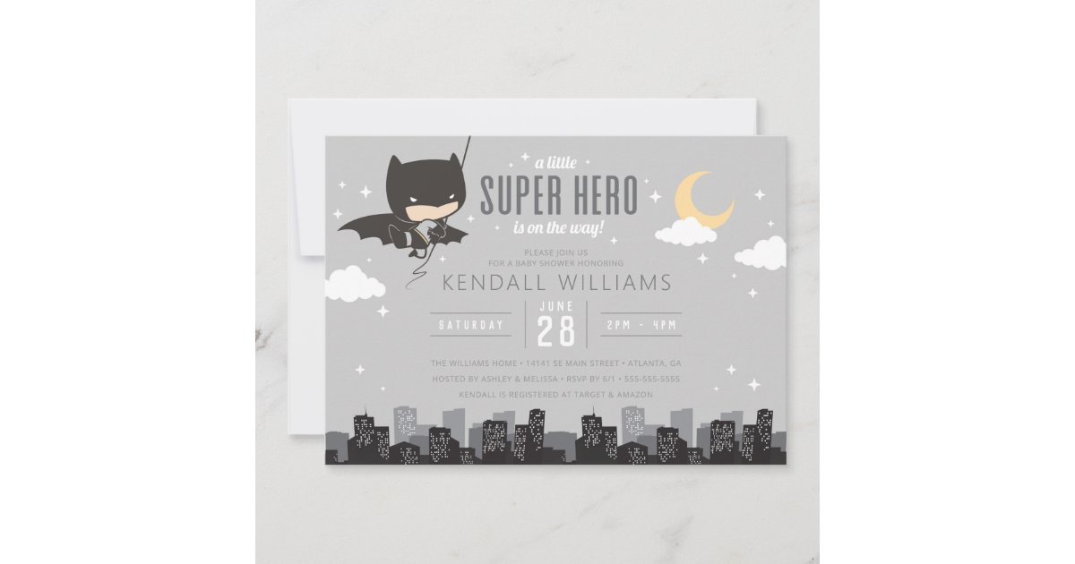 Batman Super Hero Baby Shower Invitation | Zazzle