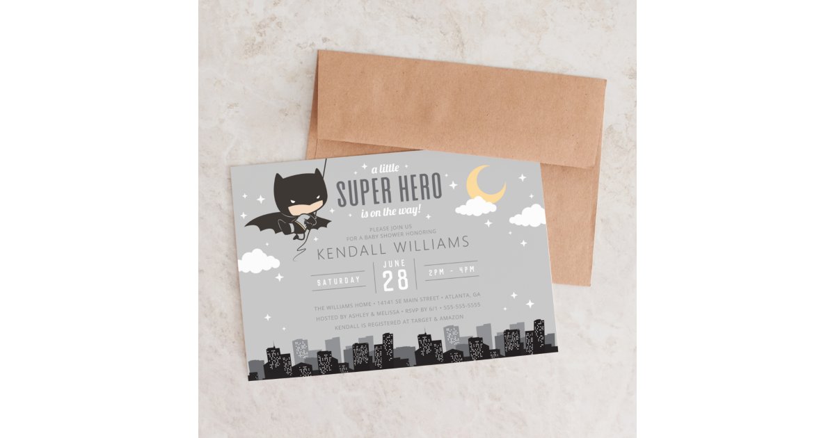Batman Super Hero Baby Shower Invitation | Zazzle
