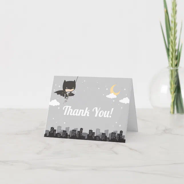 Batman Super Hero Birthday Thank You Card | Zazzle