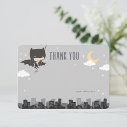 Batman Super Hero First Birthday Thank You Invitation | Zazzle