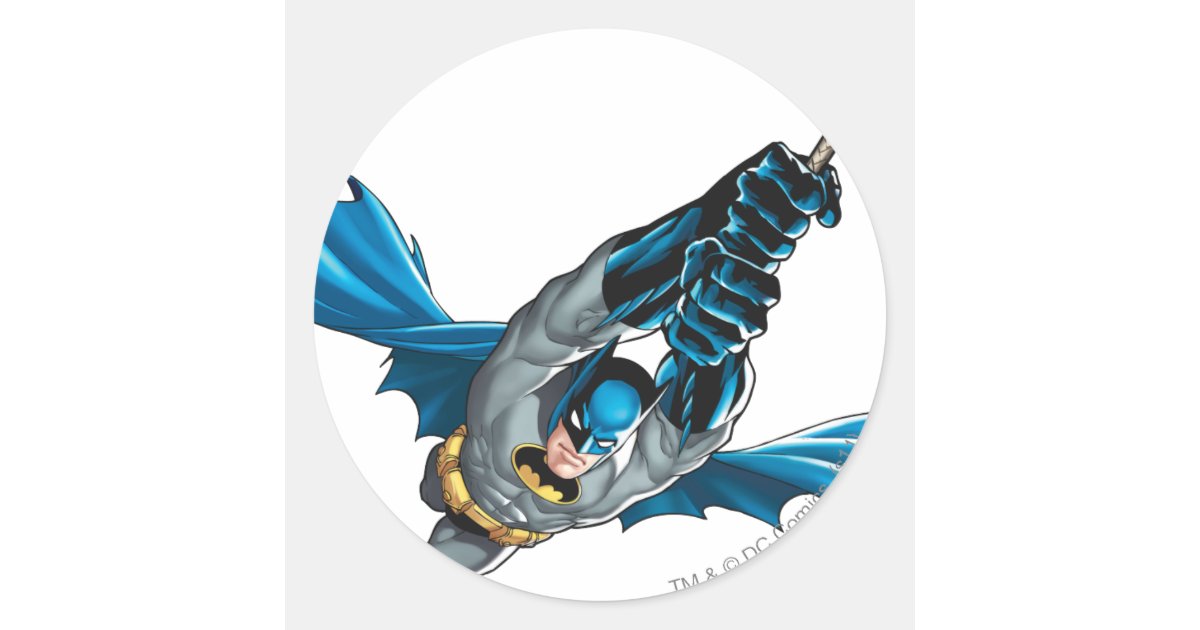 Batman Swings from Rope Classic Round Sticker | Zazzle.com