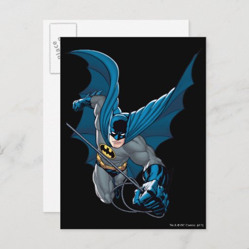 Batman swings from rope postcard | Zazzle