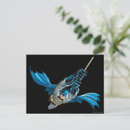 Batman Swings from Rope Postcard | Zazzle