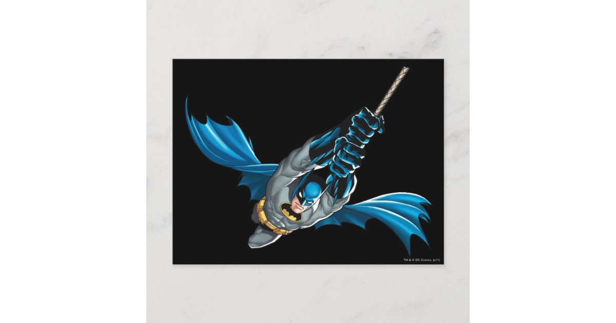 Batman Swings from Rope Postcard | Zazzle
