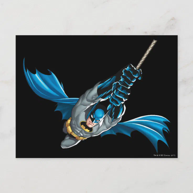 Batman Swings from Rope Postcard | Zazzle