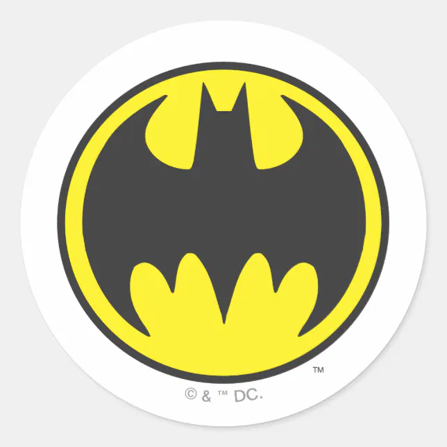 Batman Symbol | Bat Circle Logo Classic Round Sticker | Zazzle