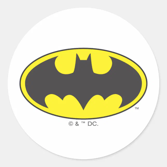 Batman Symbol | Bat Oval Logo Classic Round Sticker | Zazzle