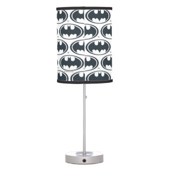 Batman Symbol | Black and White Logo Table Lamp | Zazzle