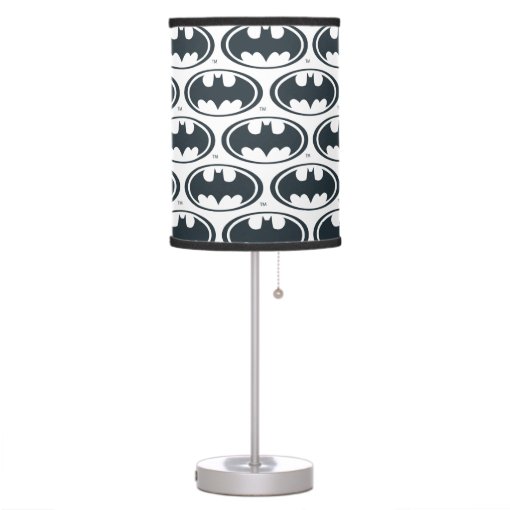 Batman Symbol | Black and White Logo Table Lamp | Zazzle