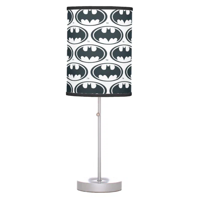 Batman Symbol | Black and White Logo Table Lamp | Zazzle