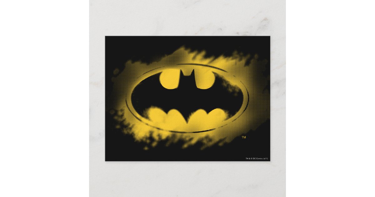 Batman Symbol | Black and Yellow Logo Postcard | Zazzle