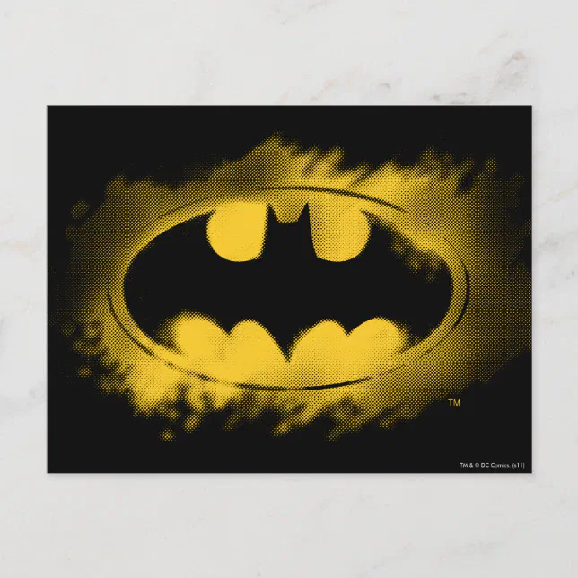 Batman Symbol | Black and Yellow Logo Postcard | Zazzle
