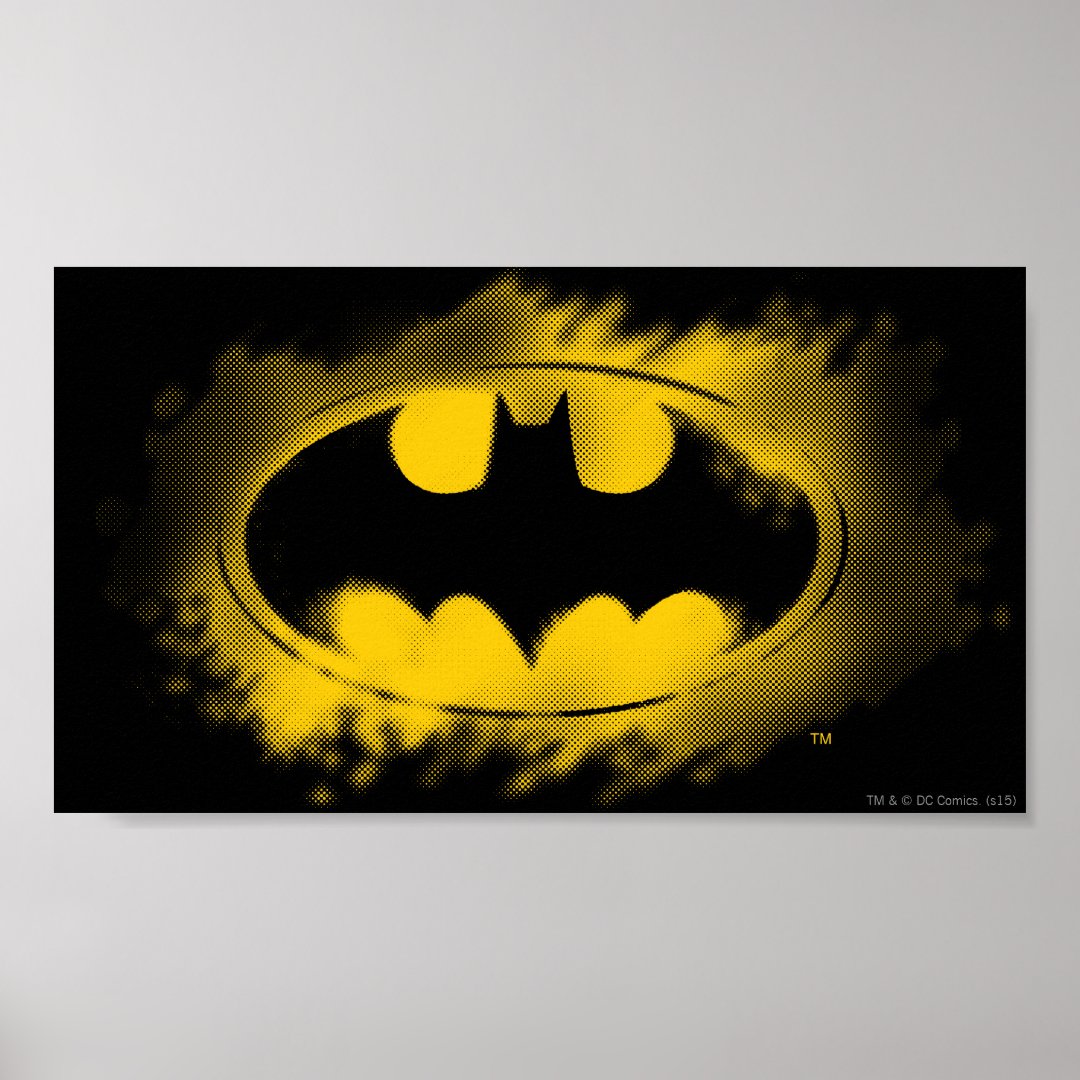 Batman Symbol | Black and Yellow Logo Poster | Zazzle