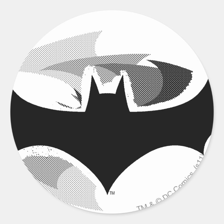 Batman Symbol | Black Shadow Logo Classic Round Sticker | Zazzle