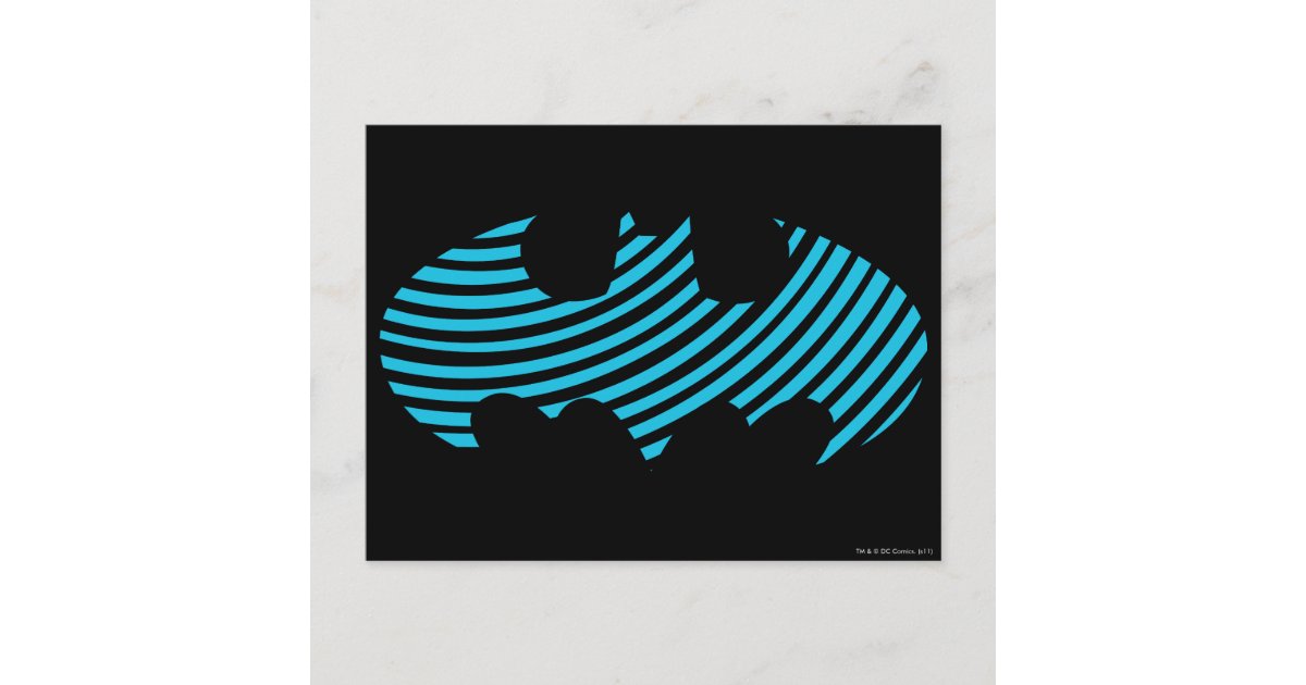 Batman Symbol | Blue Striped Logo Postcard | Zazzle
