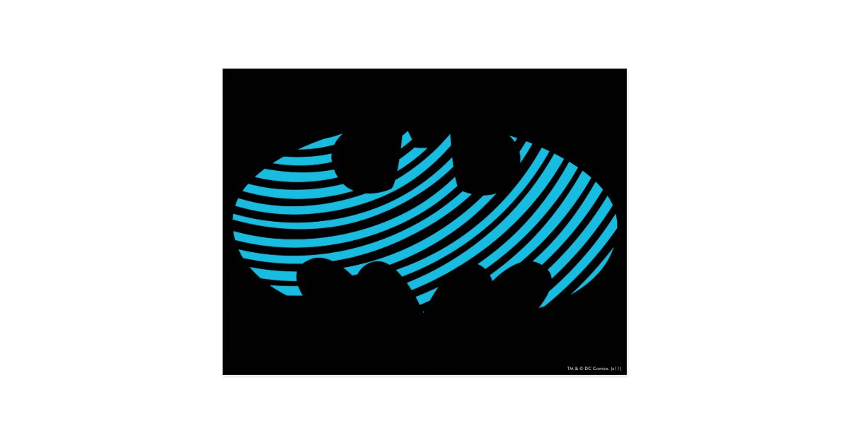 Batman Symbol | Blue Striped Logo Postcard | Zazzle.com