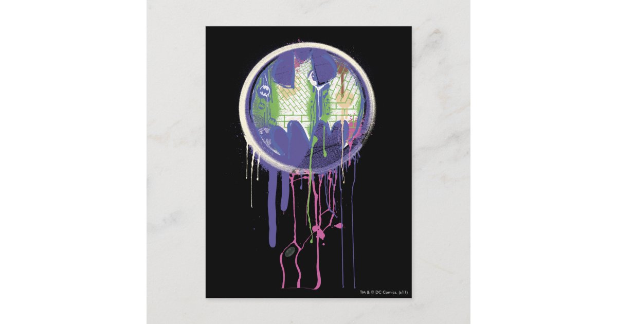 Batman Symbol | Circle Purple Logo Postcard | Zazzle