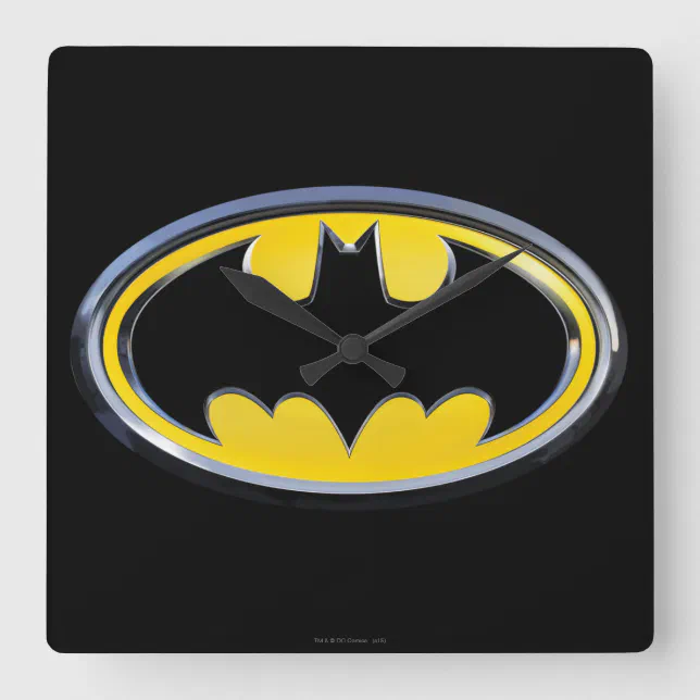 Batman Symbol | Classic Logo Square Wall Clock | Zazzle