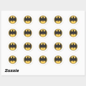 Batman Symbol | Dark Yellow Circle Logo Classic Round Sticker | Zazzle