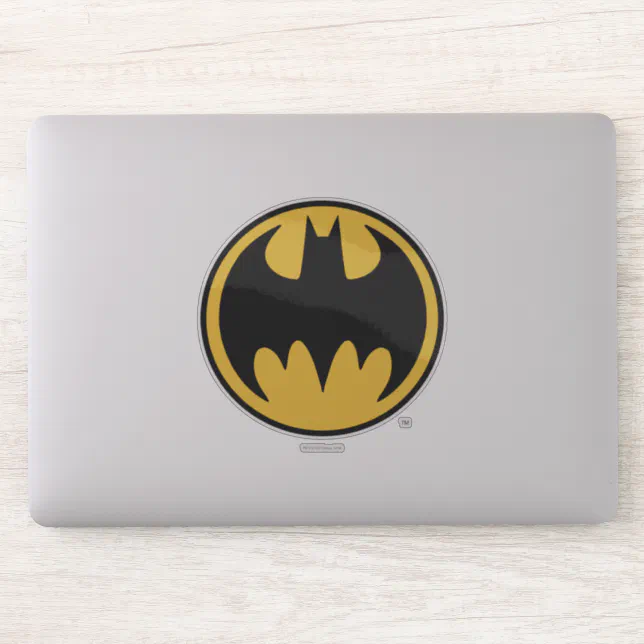 Batman Symbol | Dark Yellow Circle Logo Sticker | Zazzle
