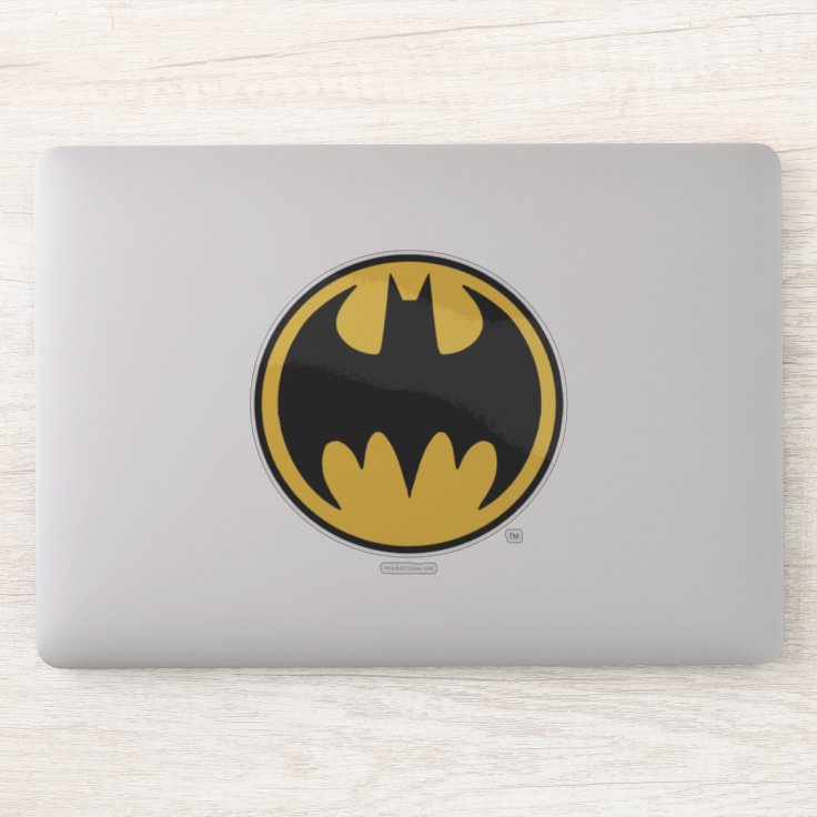 Batman Symbol | Dark Yellow Circle Logo Sticker | Zazzle