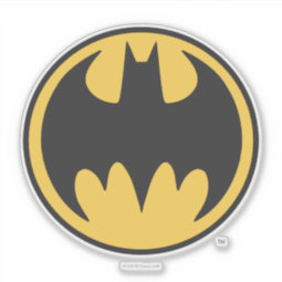 Batman Symbol | Dark Yellow Circle Logo Sticker | Zazzle