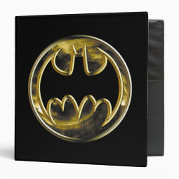 Batman Symbol | Gold Logo 3 Ring Binder | Zazzle