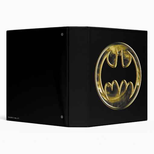 Batman Symbol | Gold Logo 3 Ring Binder | Zazzle
