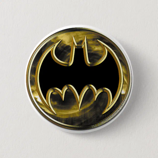 Batman Symbol | Gold Logo Button | Zazzle