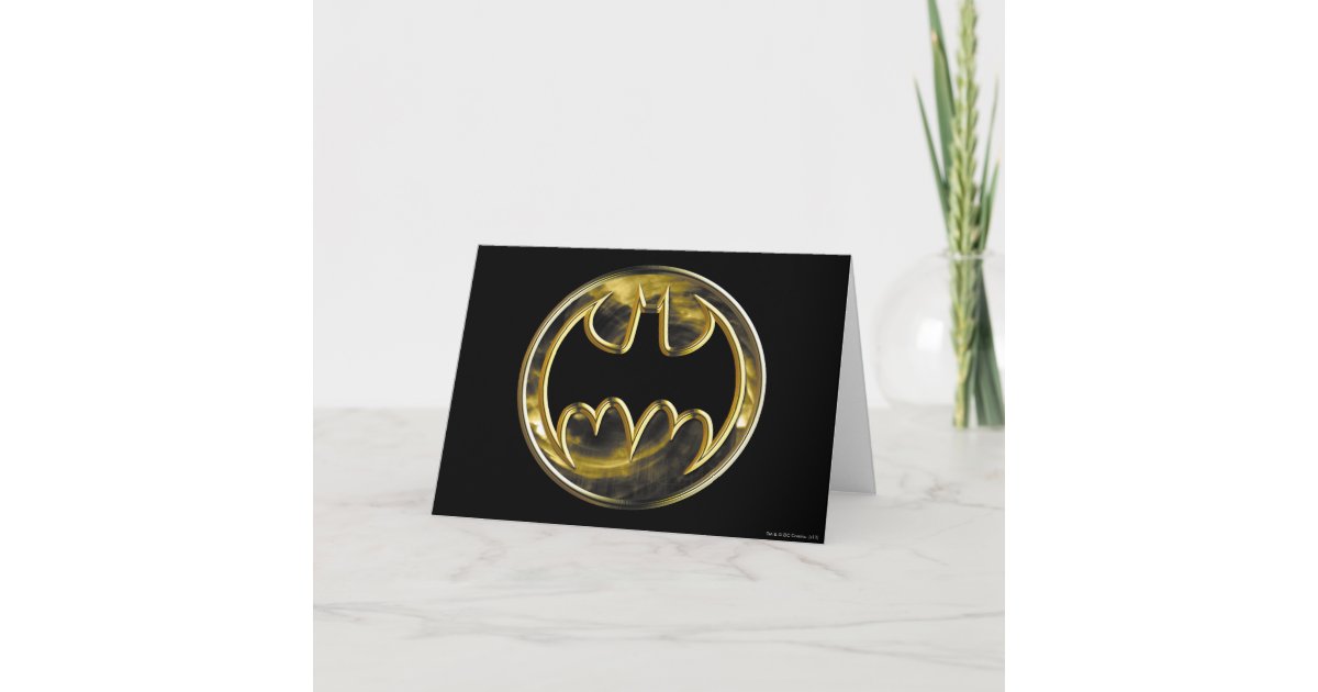 Batman Symbol | Gold Logo Card | Zazzle