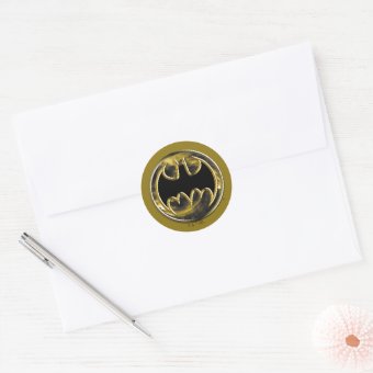 Batman Symbol | Gold Logo Classic Round Sticker | Zazzle
