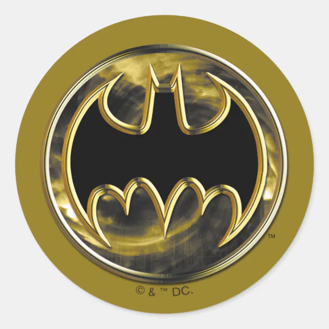 Batman Symbol | Gold Logo Classic Round Sticker | Zazzle