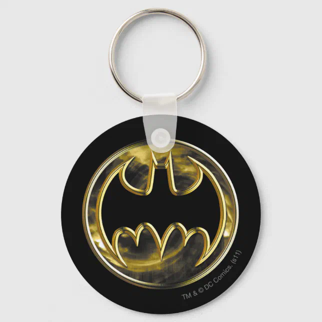 Batman Symbol | Gold Logo Keychain | Zazzle