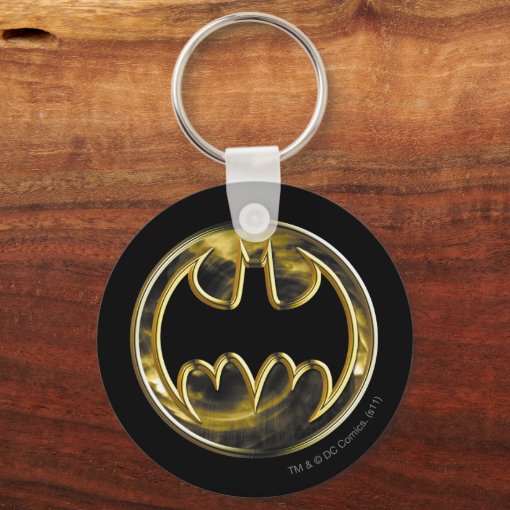 Batman Symbol | Gold Logo Keychain | Zazzle
