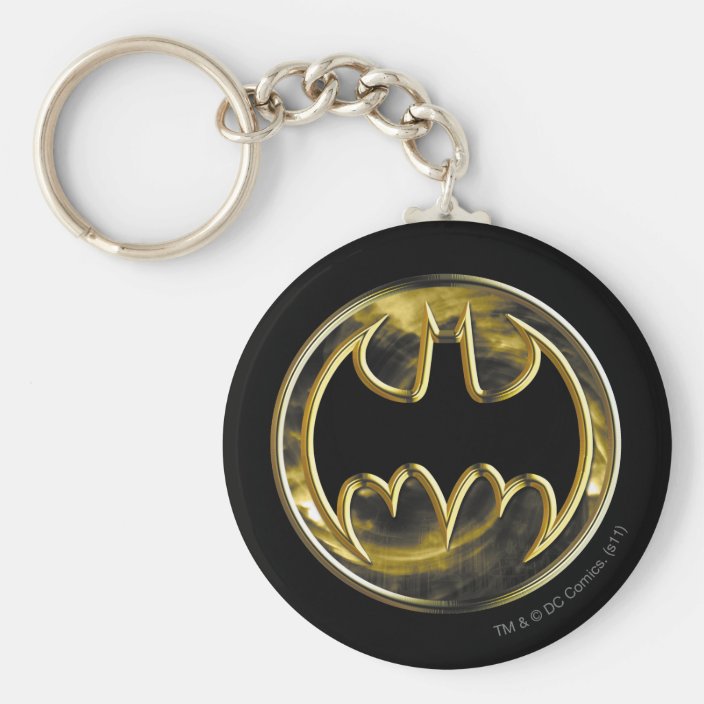 Batman Symbol | Gold Logo Keychain | Zazzle.com