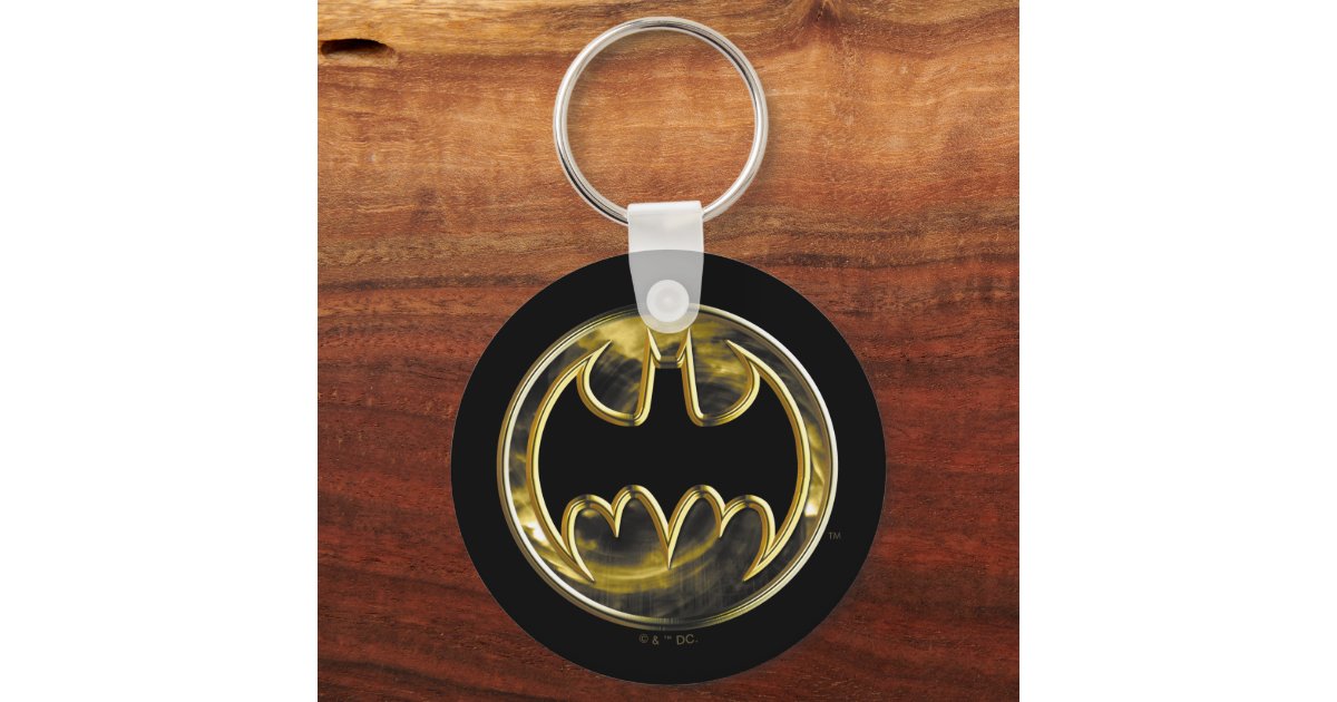 Batman Symbol | Gold Logo Keychain | Zazzle
