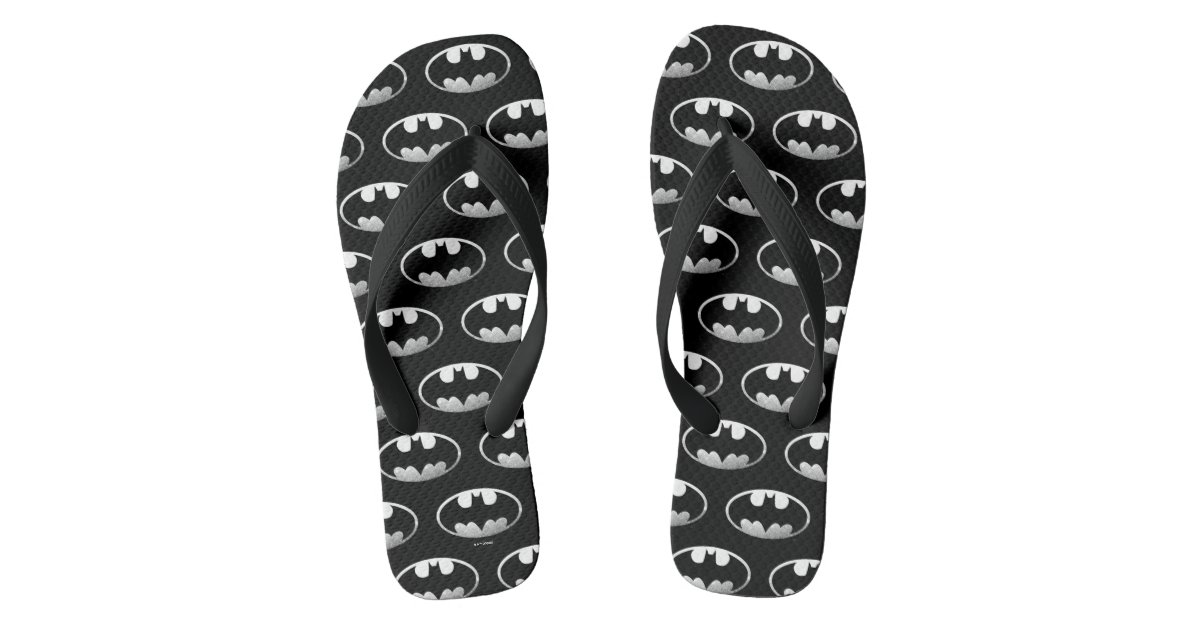 Batman Symbol | Grainy Logo Flip Flops | Zazzle