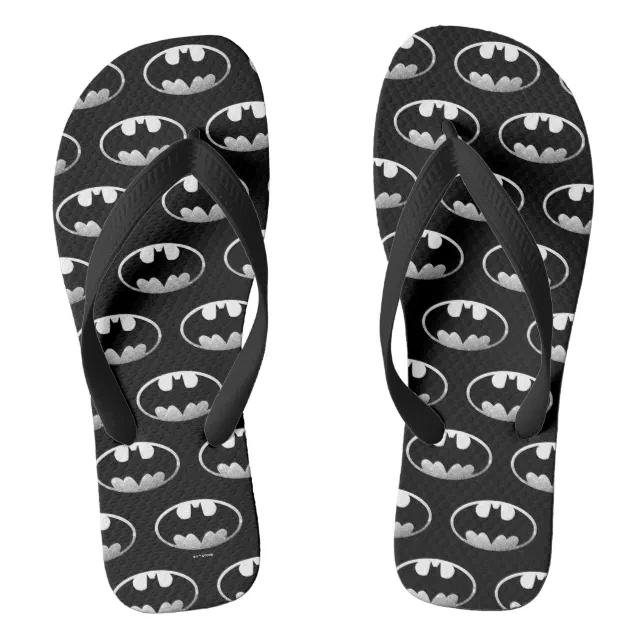 Batman Symbol | Grainy Logo Flip Flops | Zazzle