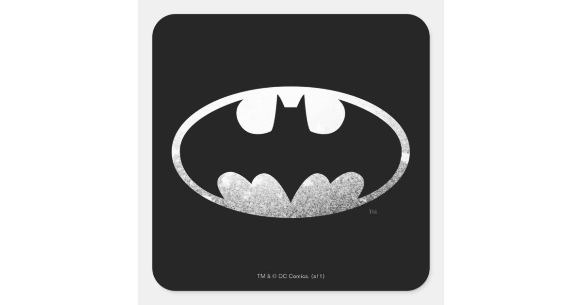 Batman Symbol | Grainy Logo Square Sticker | Zazzle
